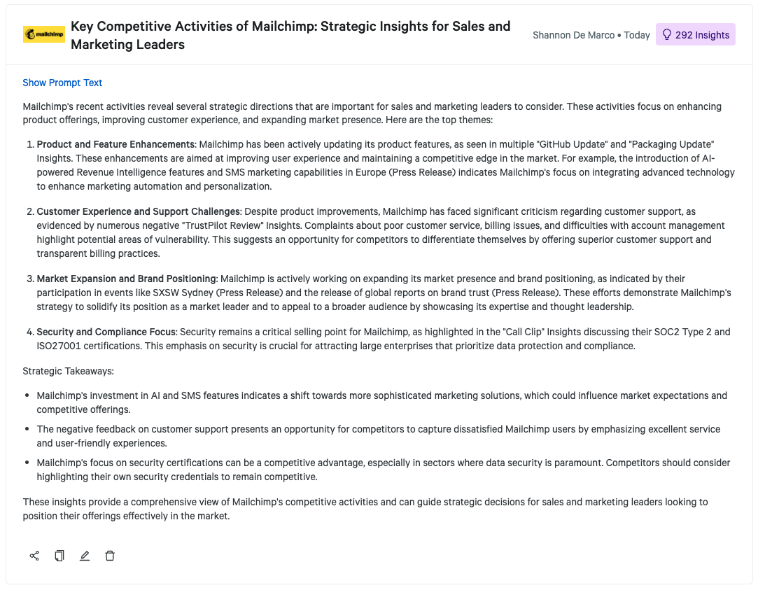 Build Leadership Reports | Competitive Intelligence AI Analysis | Crayon